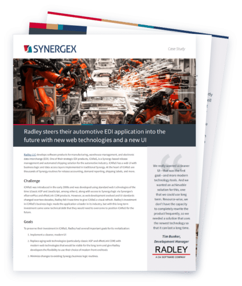 Radley steers their automotive EDI application into the future - Synergex
